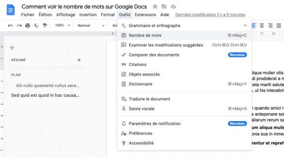 Comment voir le nombre de mots sur Google Docs - Tout Sur Google
