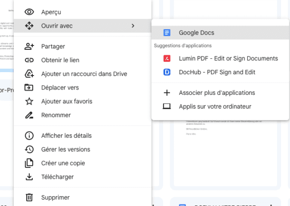 Comment convertir un fichier Word en Google Docs