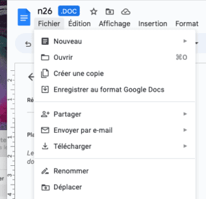 Comment convertir un fichier Word en Google Docs