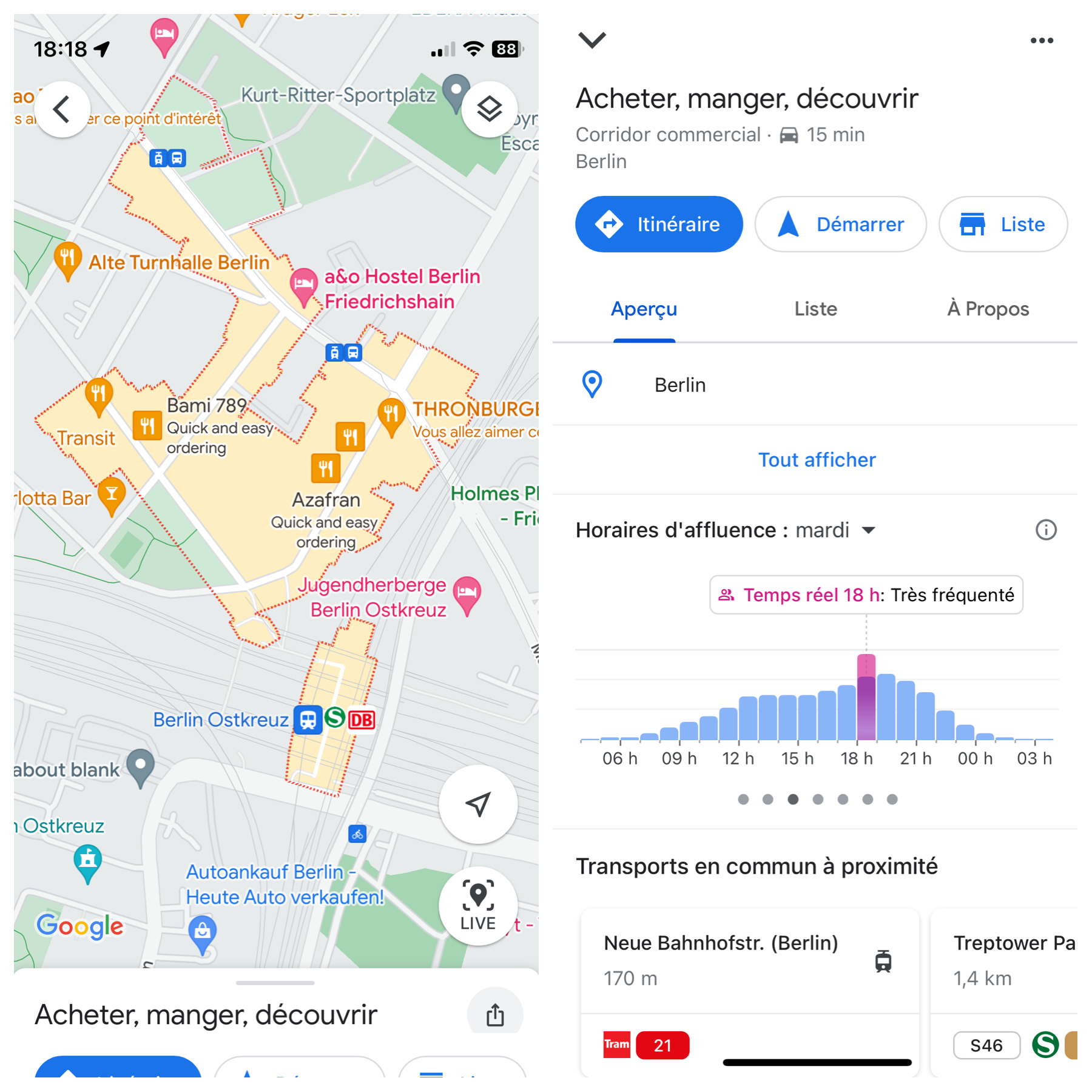 "Zone très fréquentée" sur Google Maps : qu'est-ce que cela signifie