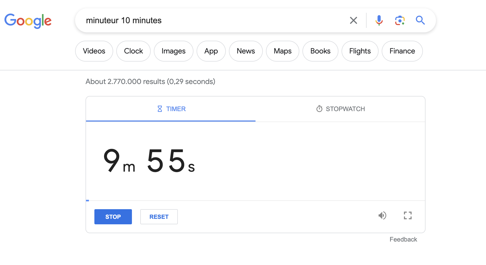 Comment régler un minuteur ou un chronomètre directement sur Google