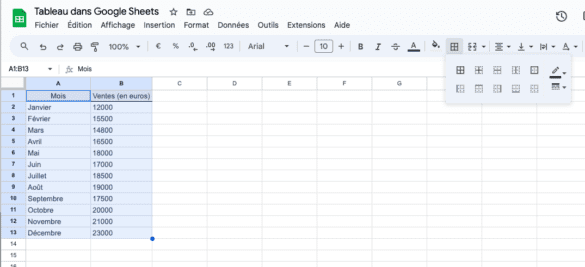 Comment créer un tableau sur Google Sheets - Tout Sur Google
